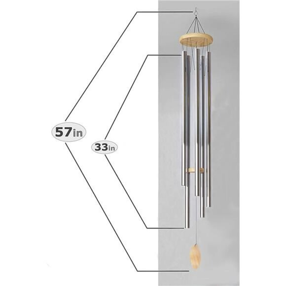 Accents | Extra Large Wind Chimes 57 Inch Deep Tone Outdoor Garden Yard ...